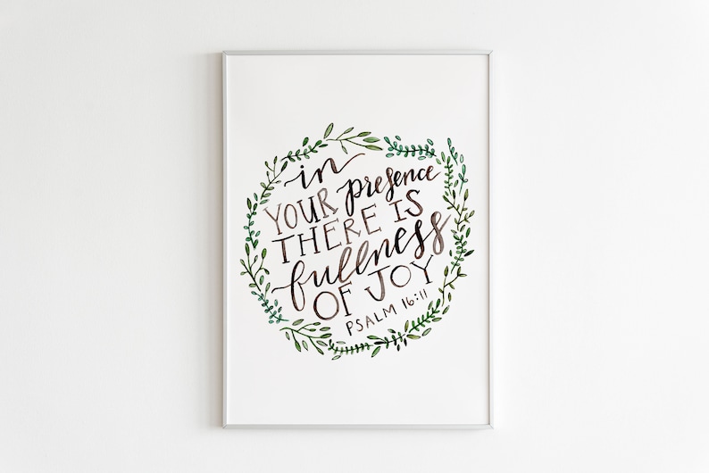 Bible Verse Wall Art, Psalm 16:11, Scripture Wall Art, in Your Presence ...