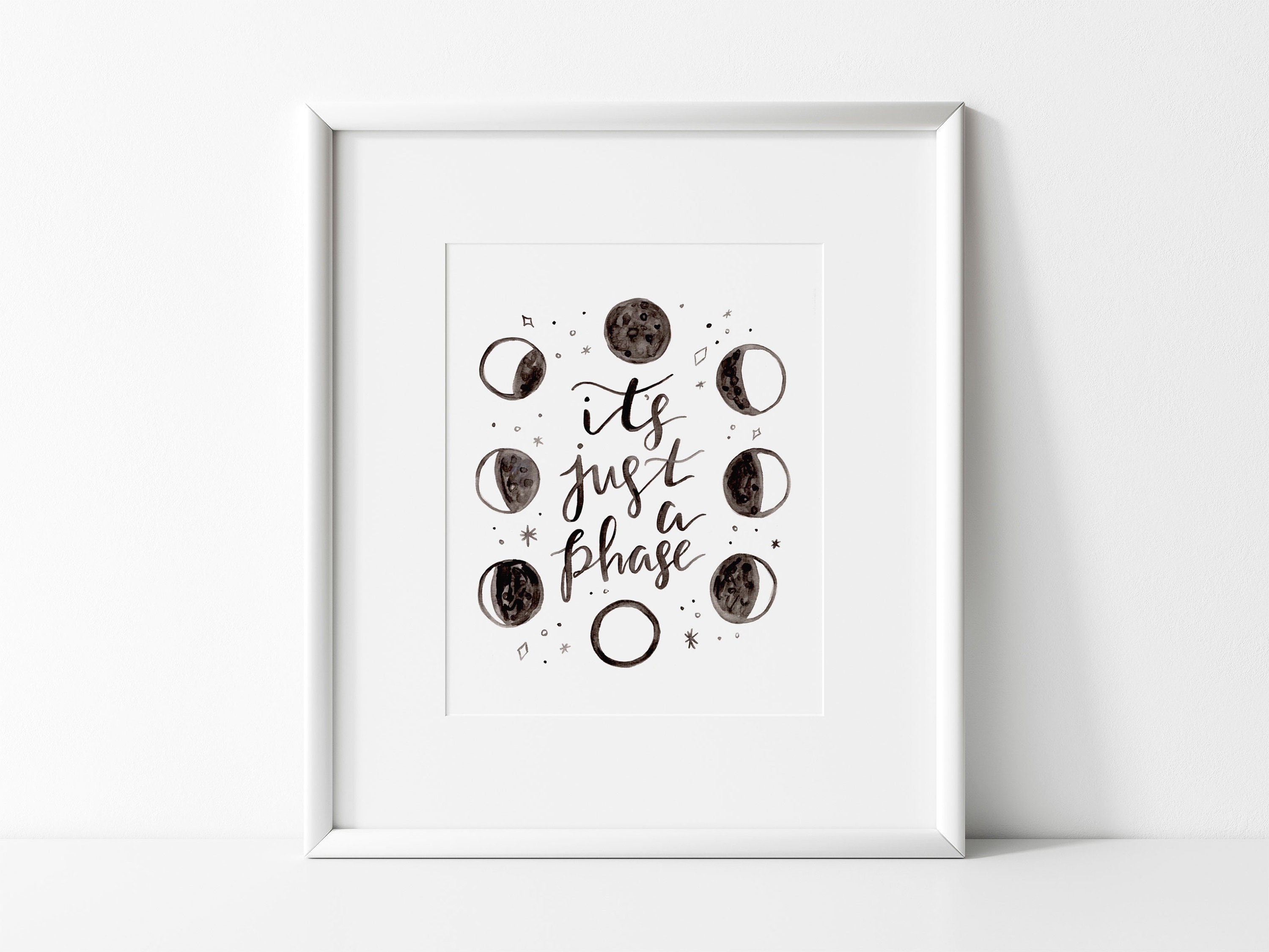 Moon phases print celestial art moon wall art moon print | Etsy