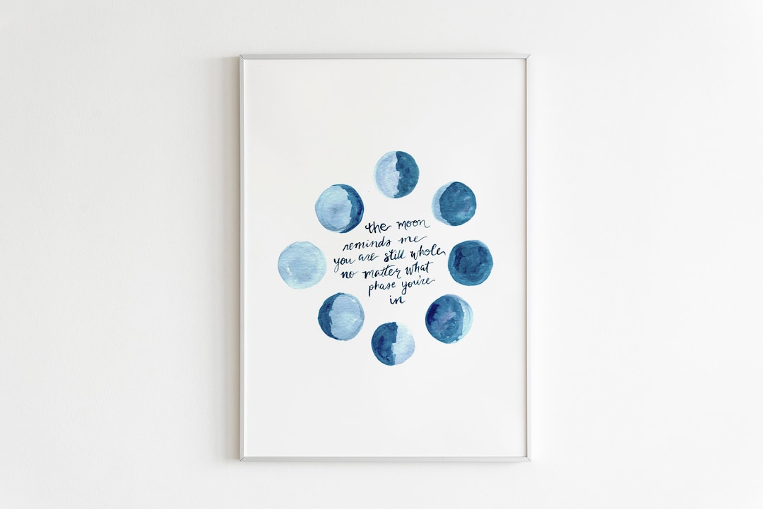 Moon Phases Print - Inspirational Wall Art Print - Inspirational Quote ...