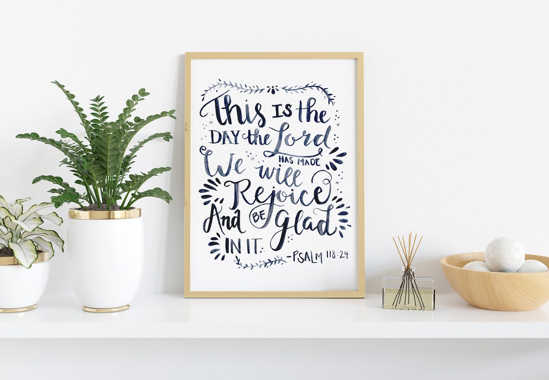 Psalm 118:24 - Bible Verse Wall Art - Christian Decor - Scripture Wall ...