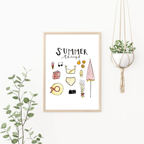 Summer Art Print Summer Decor Summer Illustration Summer | Etsy