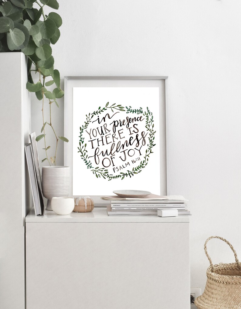 Bible Verse Wall Art, Psalm 16:11, Scripture Wall Art, in Your Presence ...