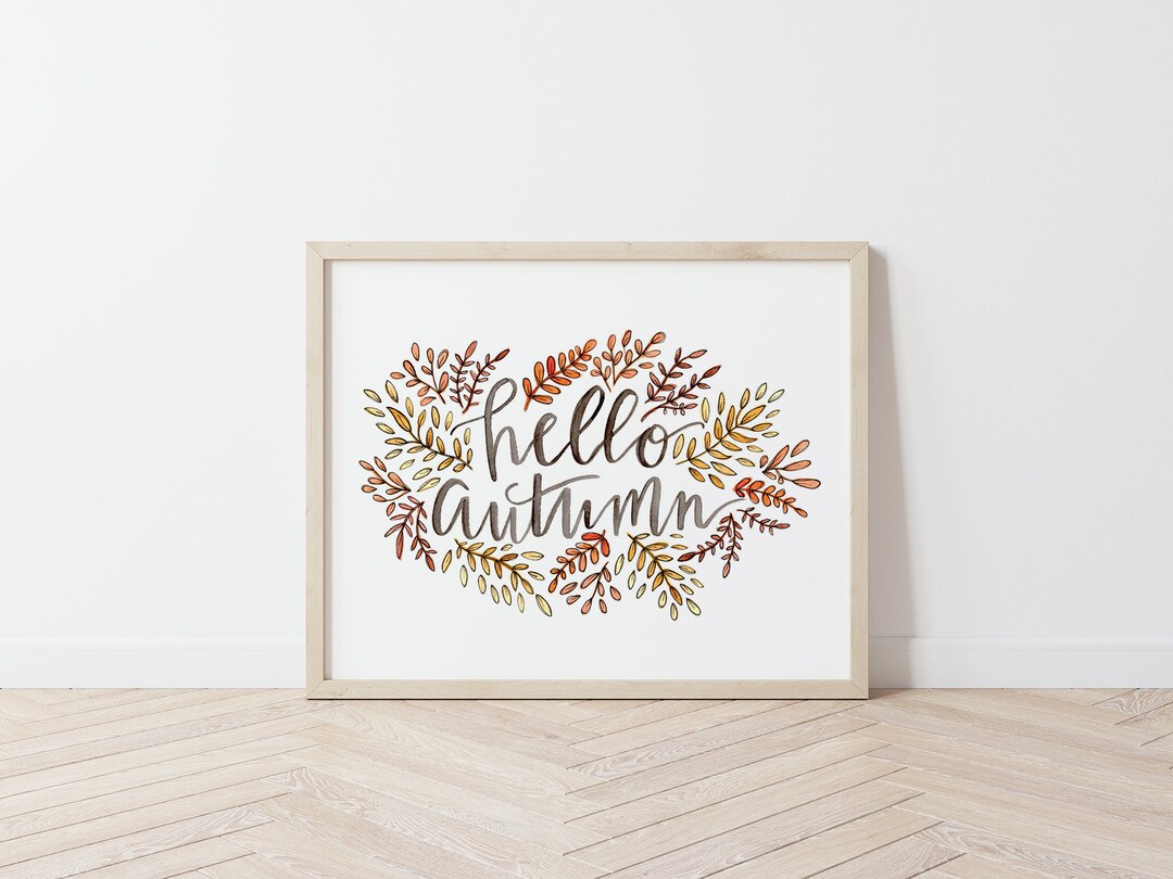 Willkommen Herbst Wandkunst - Hello Fall - Herbst Dekor - Herbst Spruch ...