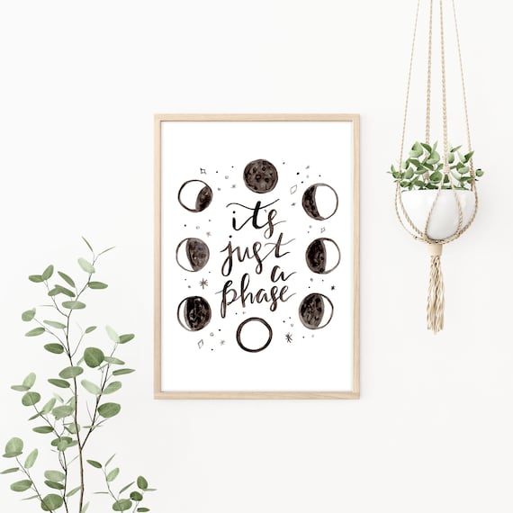 Moon Phases Print Celestial Art Moon Wall Art Moon Print - Etsy