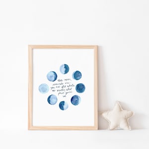 Moon Phases Print - Inspirational Wall Art Print - Inspirational Quote ...