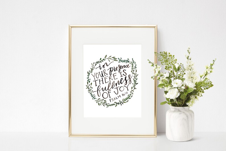 Bible Verse Wall Art, Psalm 16:11, Scripture Wall Art, in Your Presence ...