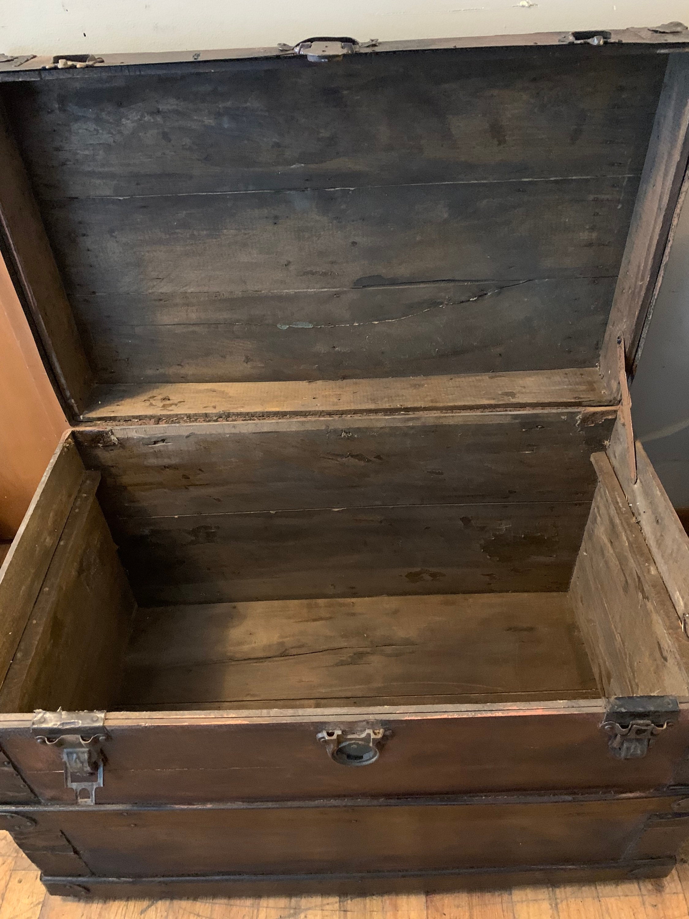 Steamer Trunk Flat Top Large Coffee Table - Etsy