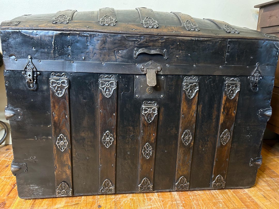 Antique Trunk, Steamer Trunk, Antique Chest, Keepsake Gift, Heirloom ...