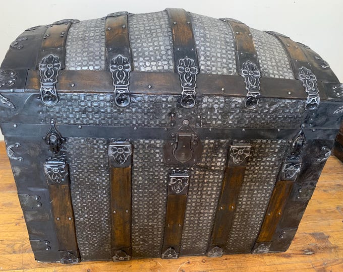Antique Trunk, Vintage Chest Trunk, Antique Chest, Antique Steam Trunk ...