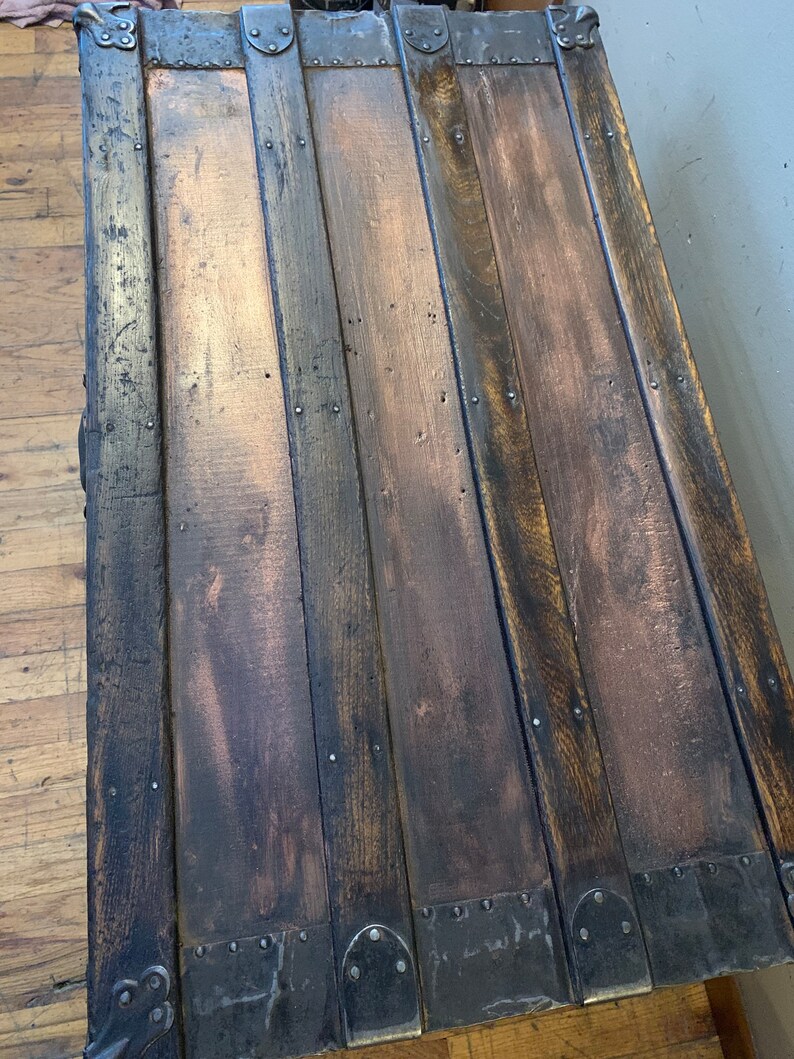 Steamer Trunk Flat Top Large Coffee Table - Etsy