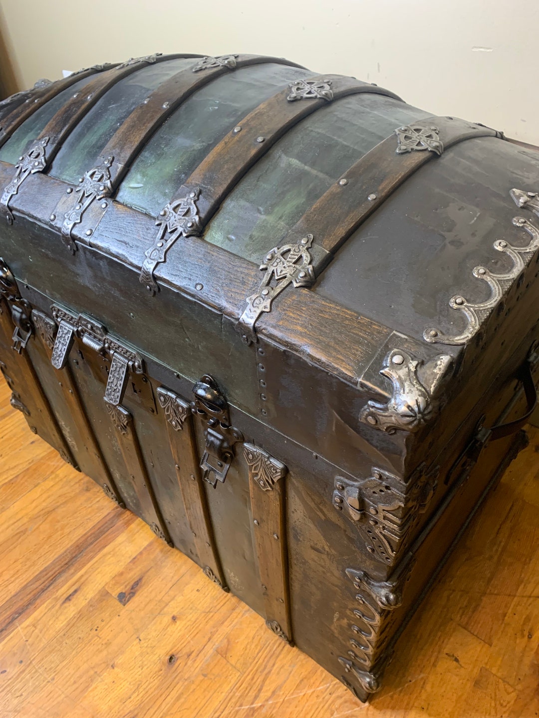 Antique Steamer Trunk, Vintage Chest Trunk, Antique Chest, Antique ...