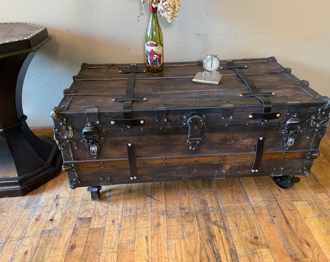 Vintage Steamer Trunk Coffee Table Trunk Chest - Etsy