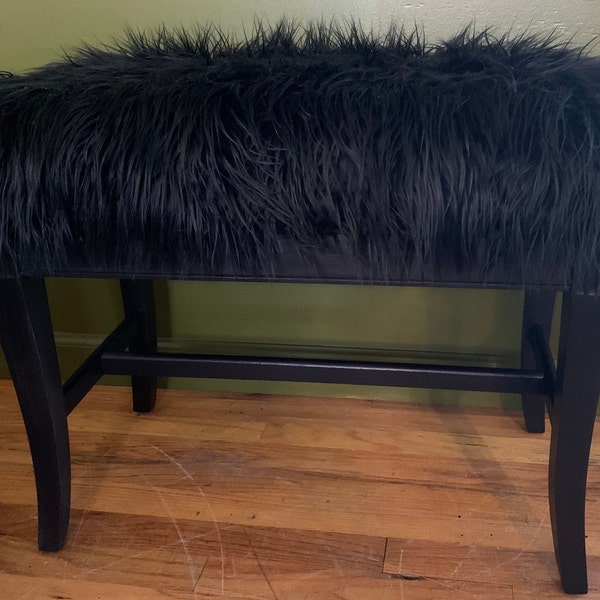 Fur Vanity Stool - Etsy