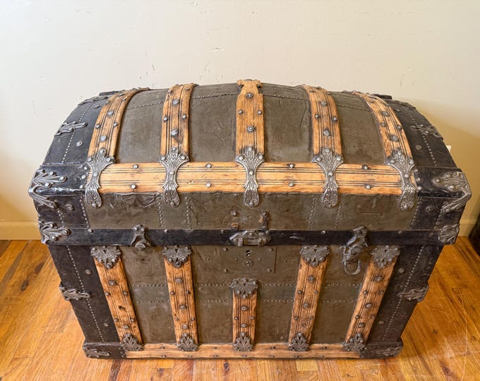 Antique Trunk, Travel Trunk Chest, Antique Chest, Storage Chest ...