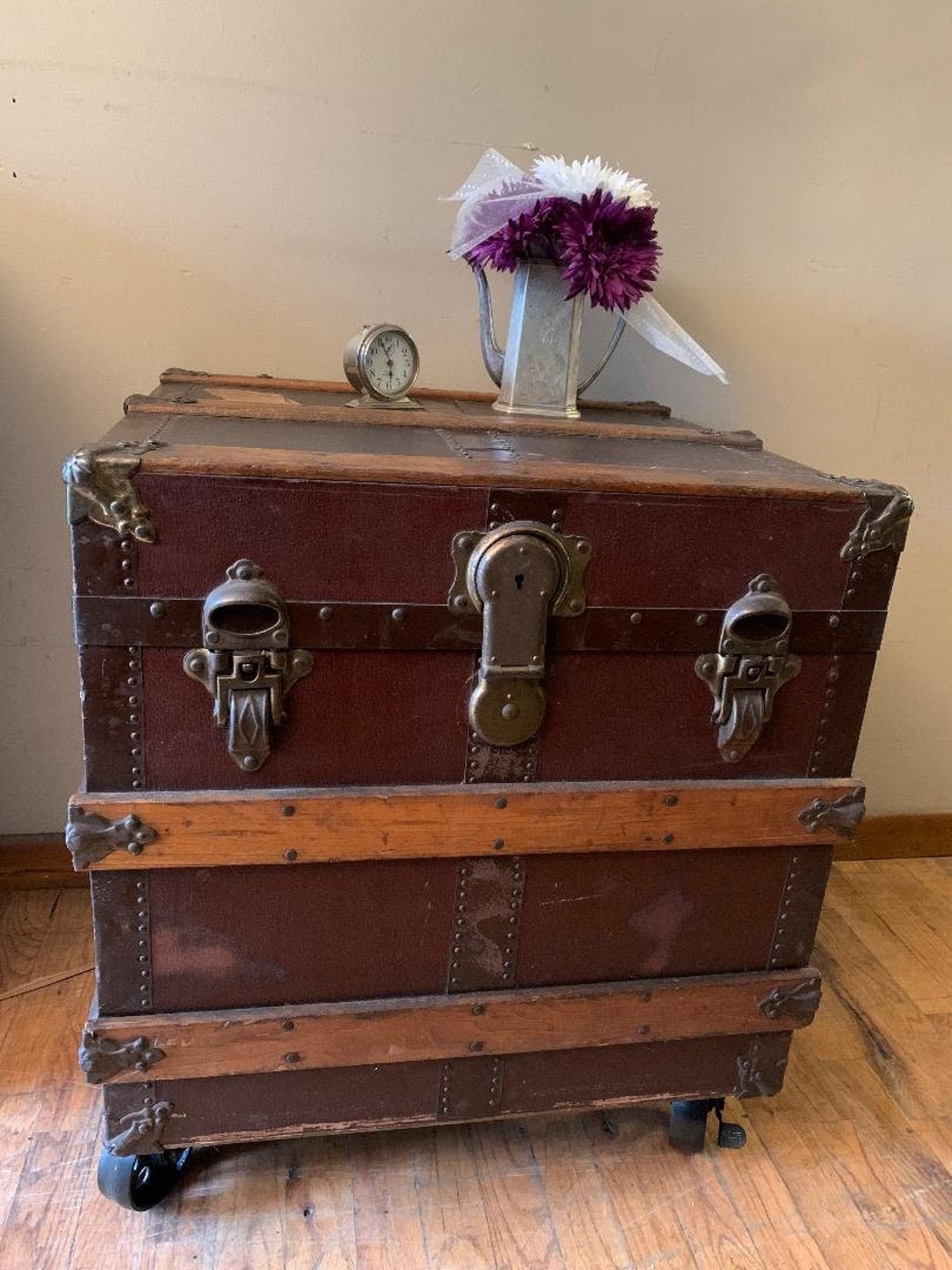 Antique Trunk Antique Chest Vintage Trunk Chest, Steam Trunk, Steamer ...