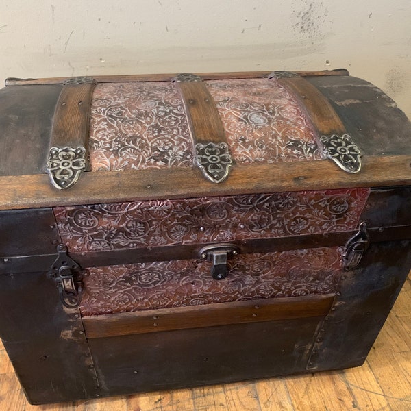 Embossed Tin Trunk - Etsy