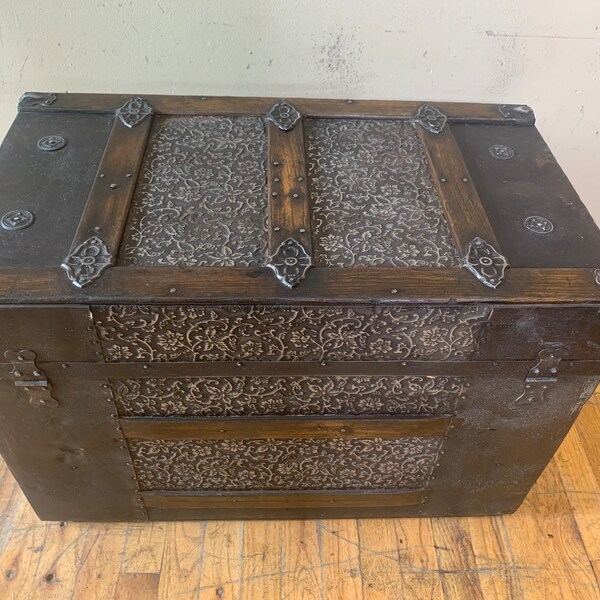 Embossed Tin Trunk - Etsy