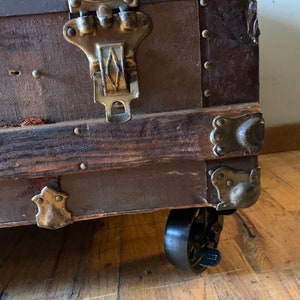 Antique Steamer Trunk Coffee Table Vintage Chest - Etsy
