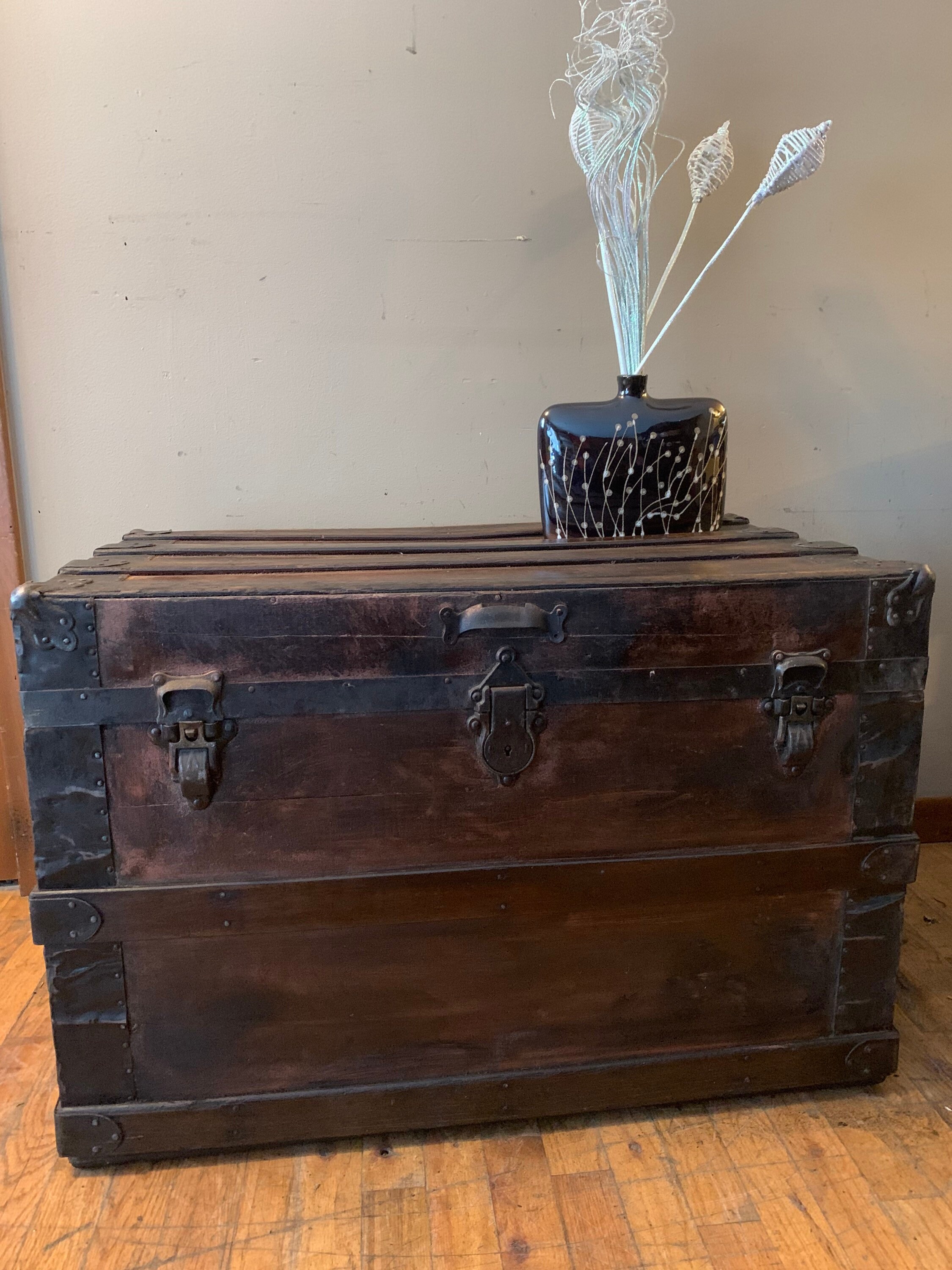 Steamer Trunk Flat Top Large Coffee Table - Etsy