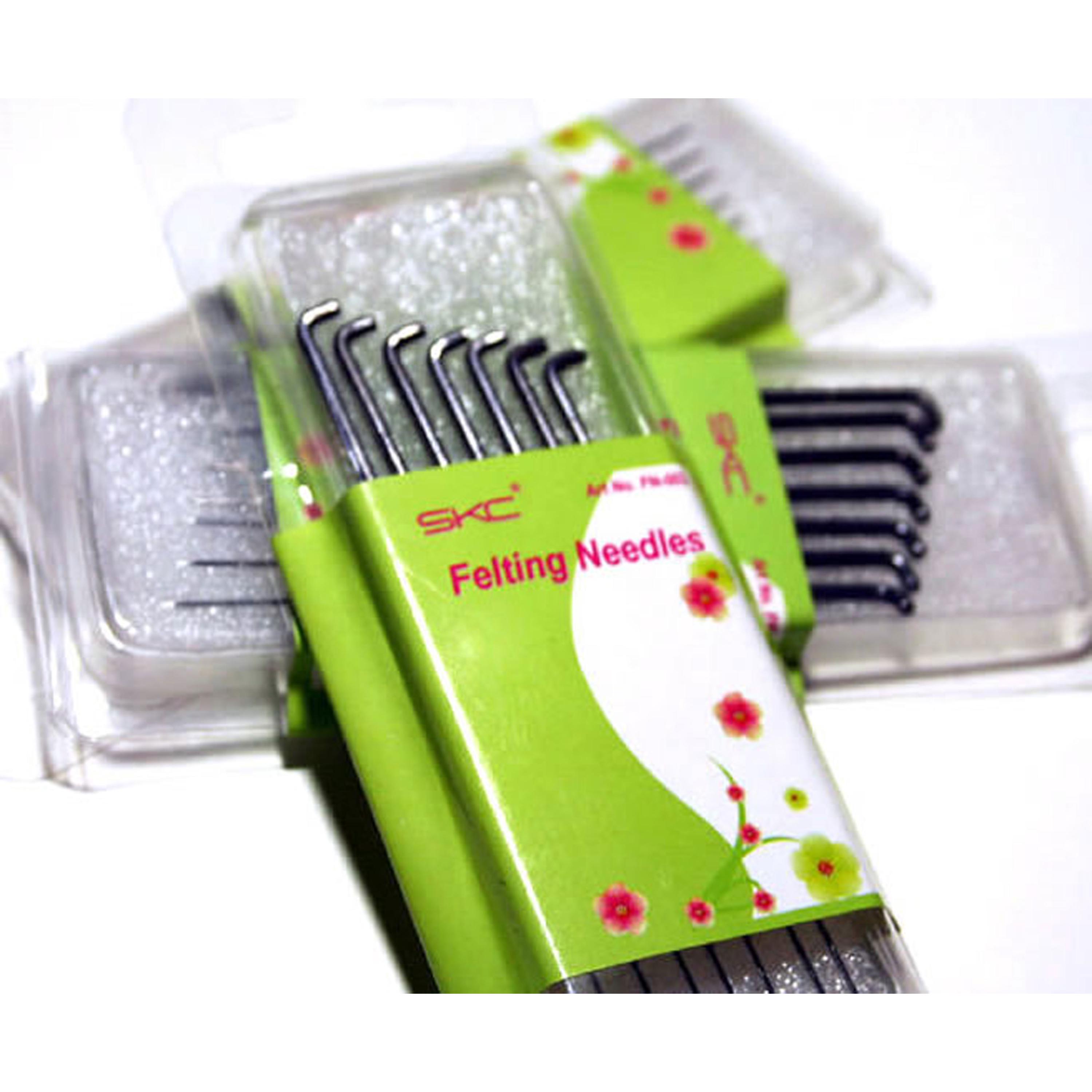 Needle Felting Starter Set, 7 Fine Gauge 77mm Triangular Barbed Felting ...