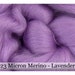 Lavender Merino Wool Top - 23 Mic 64's - Needle Felting - Spinning ...