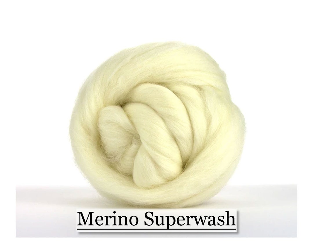 Merino Superwash Wool Top - 23 Mic 64's - Needle Felting - Spinning ...