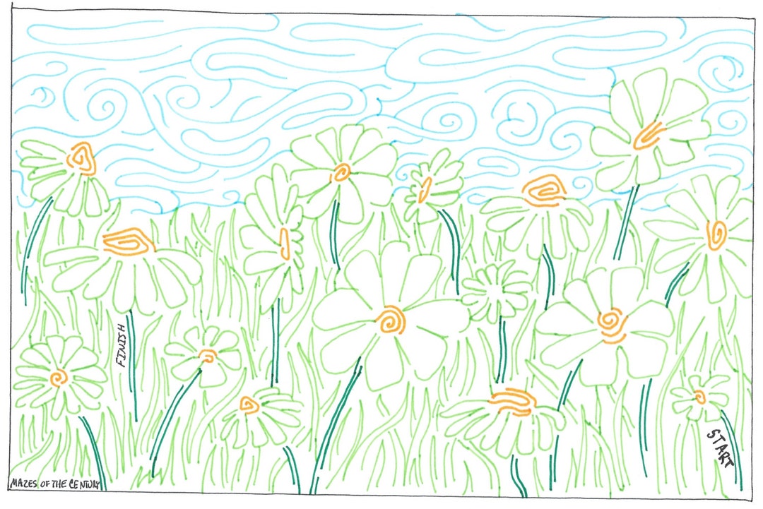 Hand-drawn DAISY Greeting Card Maze - Etsy