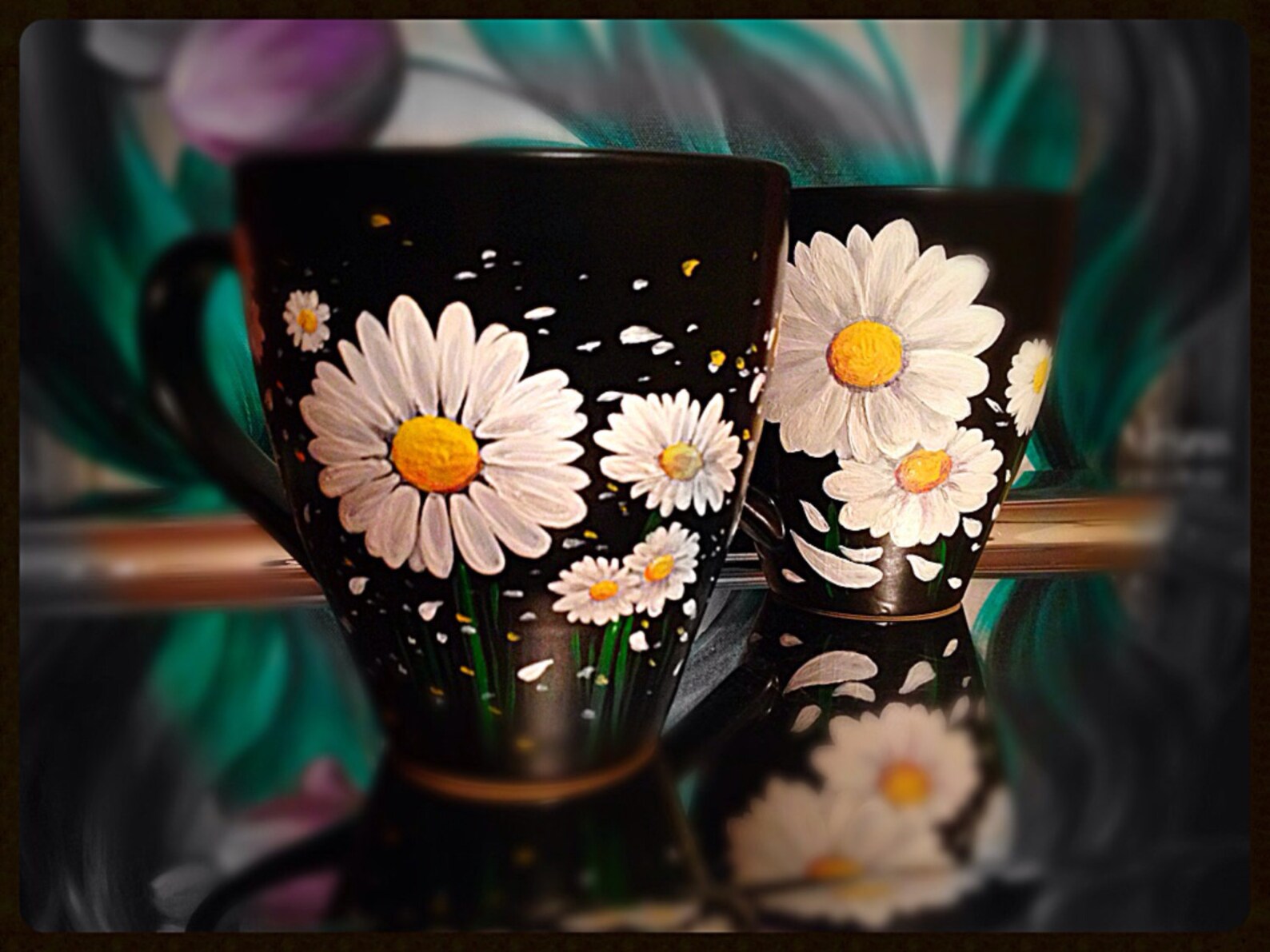 Daisy Mug - 1 Hand Painted Ceramic Mug - Etsy