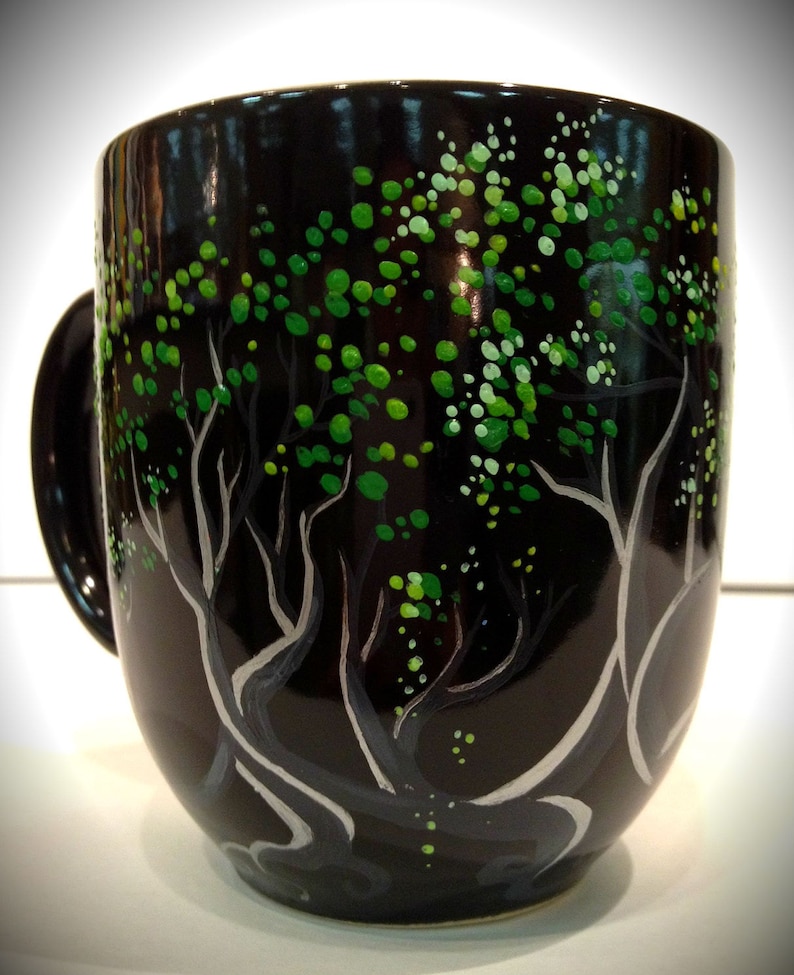 4 Hand Painted Ceramic Mugs - Etsy