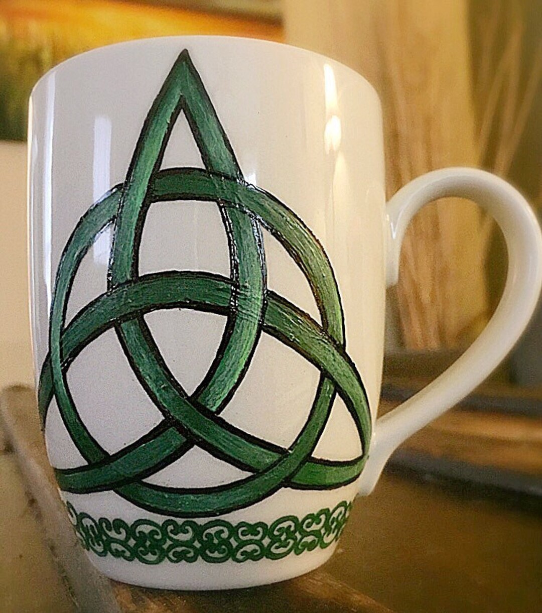 Triquetra - Irish - Custom Painted Ceramic Mug - Etsy