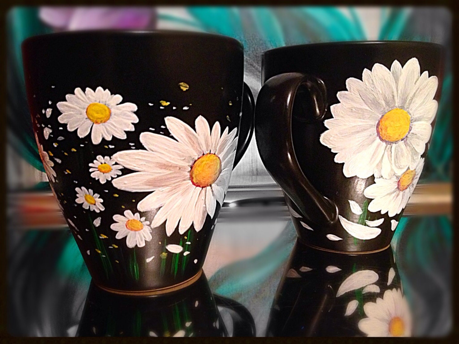 Daisy Mug - 1 Hand Painted Ceramic Mug - Etsy