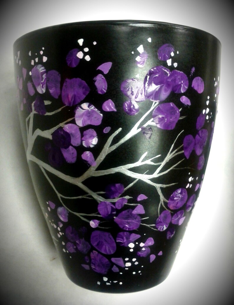 Cherry Blossom Purple - Hand Painted Ceramic Mug - Etsy