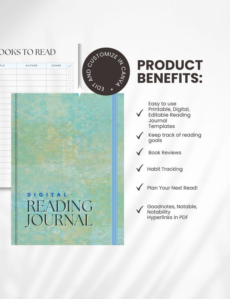 Digital Book Review - Reading Journal Template – Goodnotes Book Tracker ...