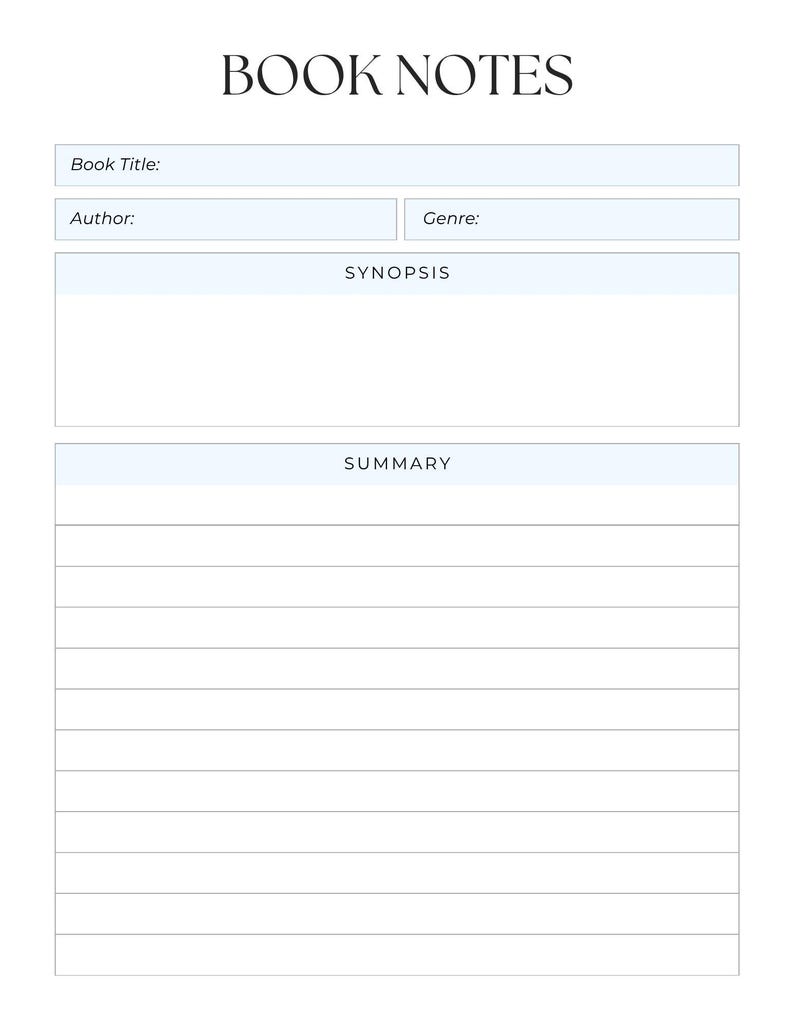 Digital Book Review - Reading Journal Template – Goodnotes Book Tracker ...
