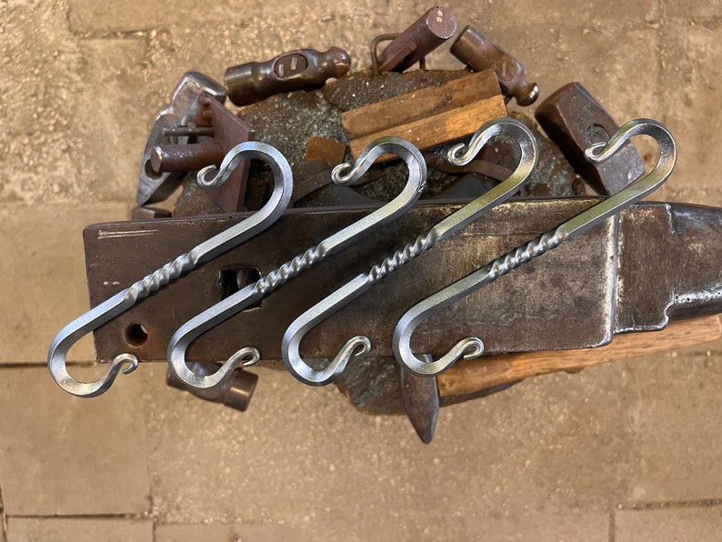 Hand Forged 8" S Hook With a Twist Heavier Duty Than 1/4" - Etsy
