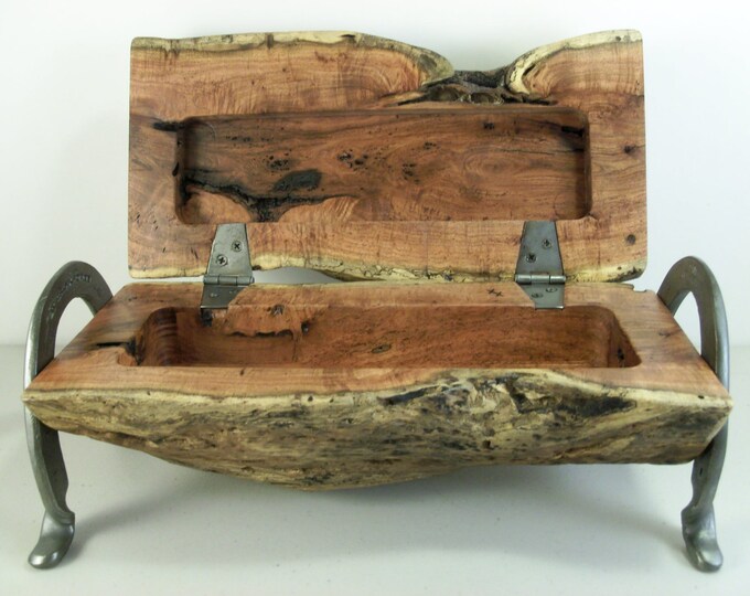 Mesquite Jewelry Box or Trinket Box - Made in Texas - With Horseshoe ...