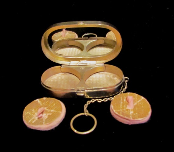 Vintage 1920s Dance Compact Ring Compact Double Compa… - Gem