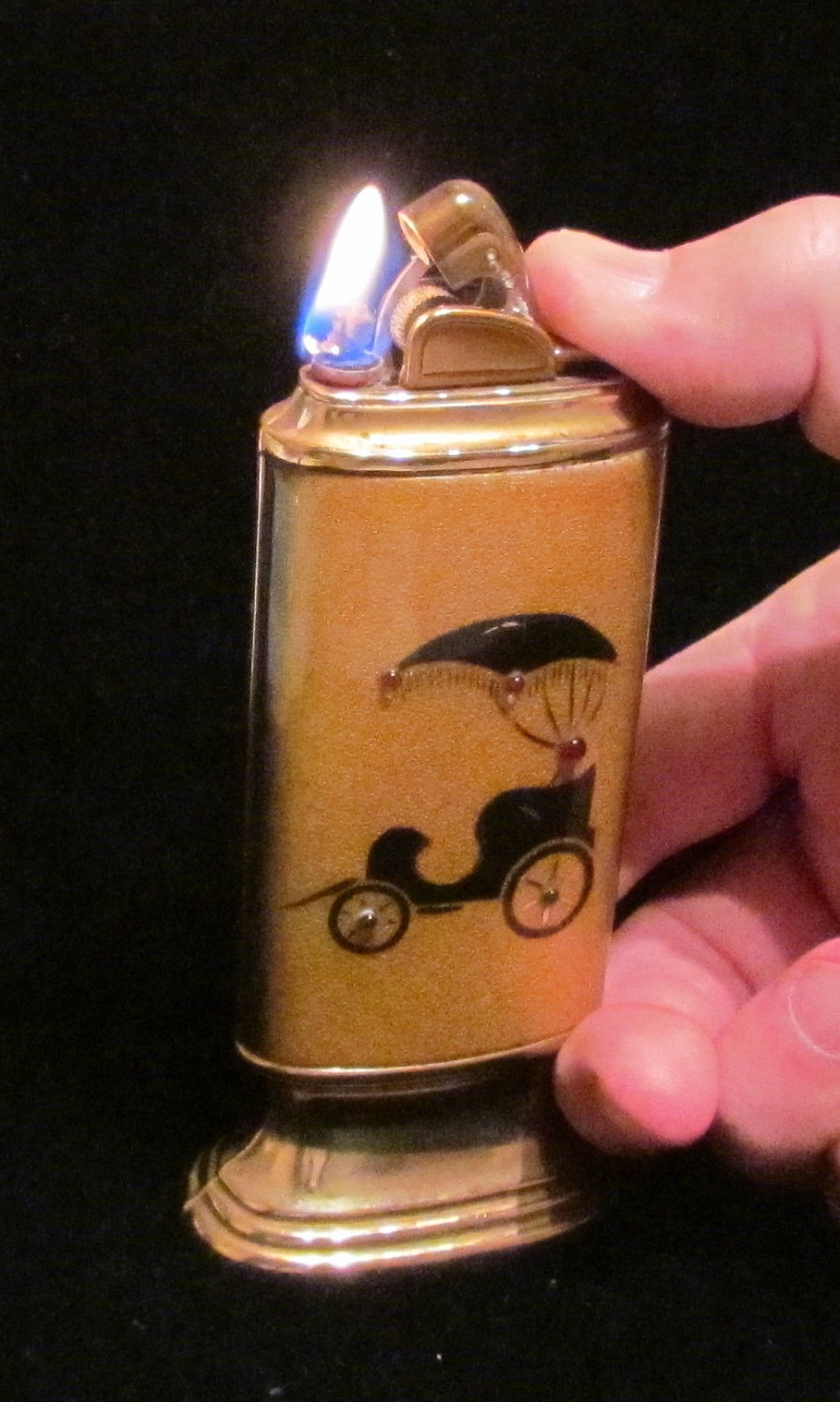 Vintage Evans Lighter and Ashtray Set Guilloche 1940s Very Good Working ...