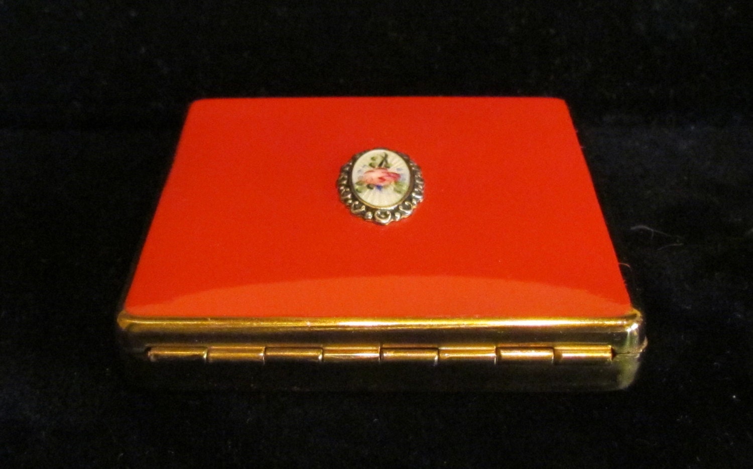 Vintage 1930s Compact Enamel Compact Guilloche Compact Powder Compact ...