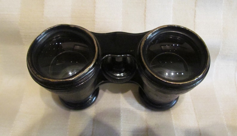 Antique Opera Glasses L'aiglon Paris Brass Black Enamel and Leather ...