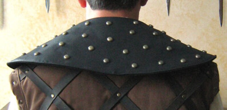Medieval Armor Leather Padded Collar with Studs | Etsy
