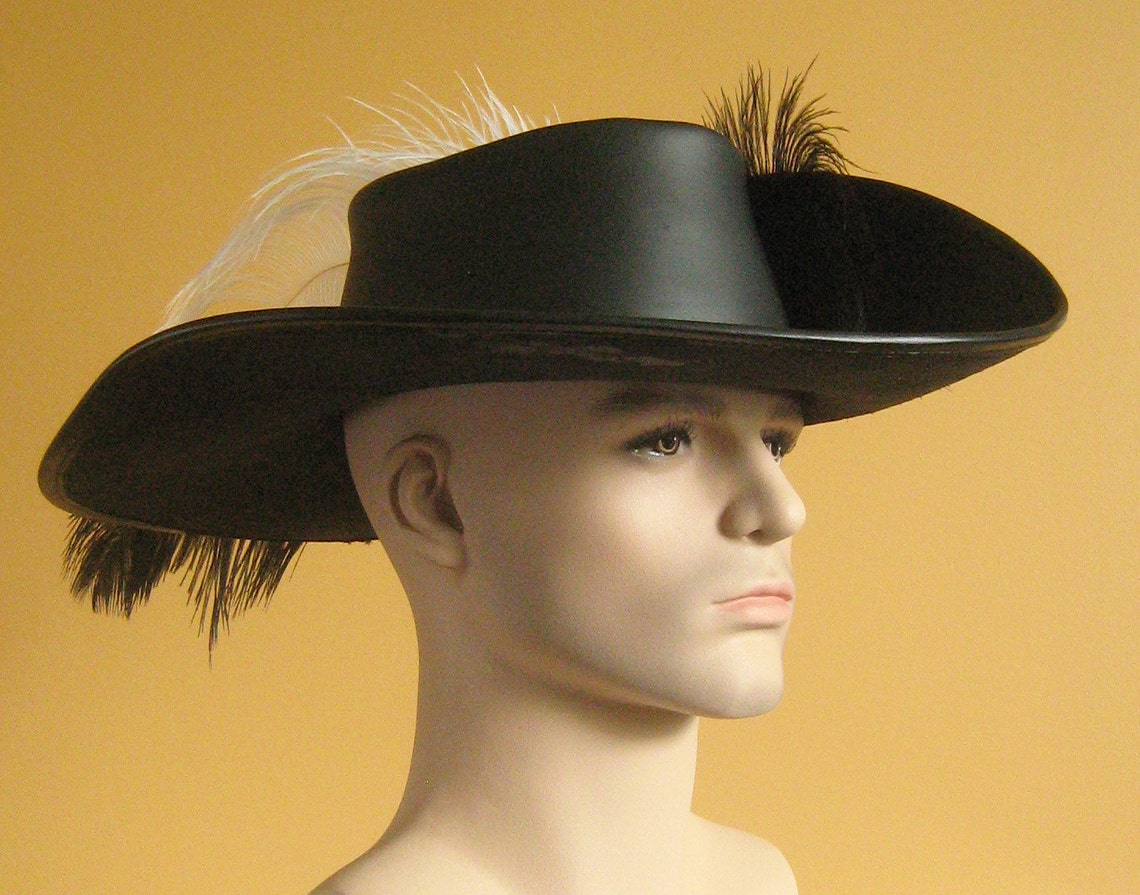 Medieval Celtic Renaissance SCA Larp Leather Musketeer Hat - Etsy