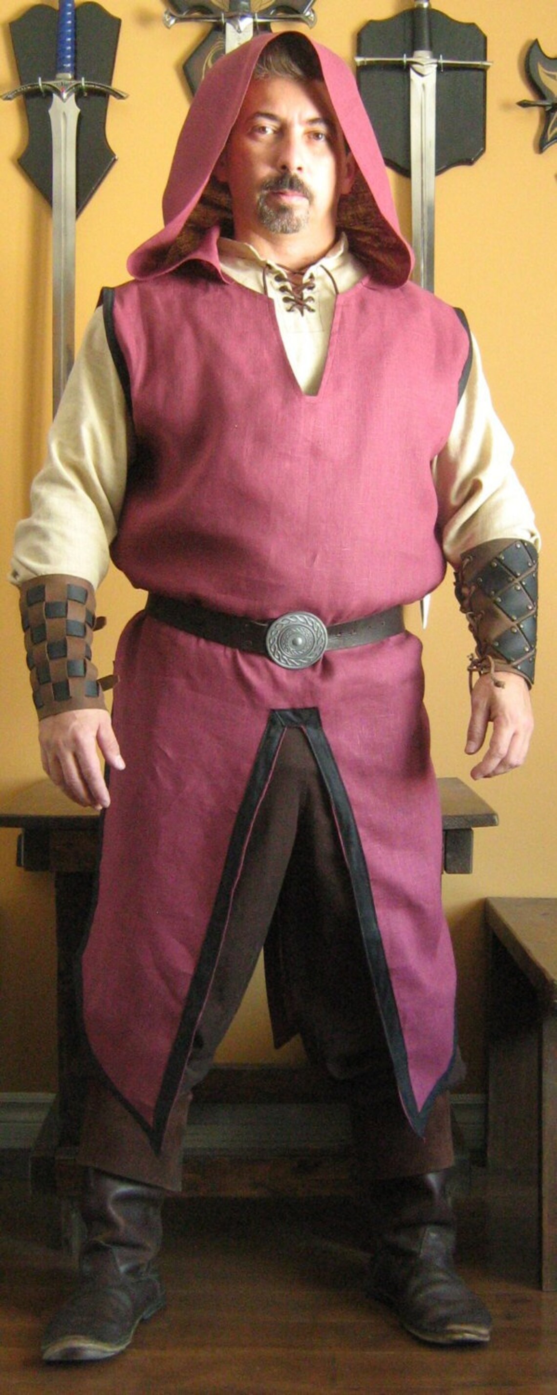 Medieval Celtic Viking Wizard Assassin Hooded Surcoat - Etsy