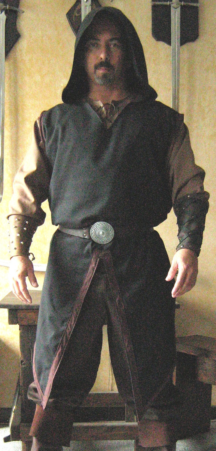 Medieval Celtic Viking Wizard Assassin Hooded Surcoat | Etsy