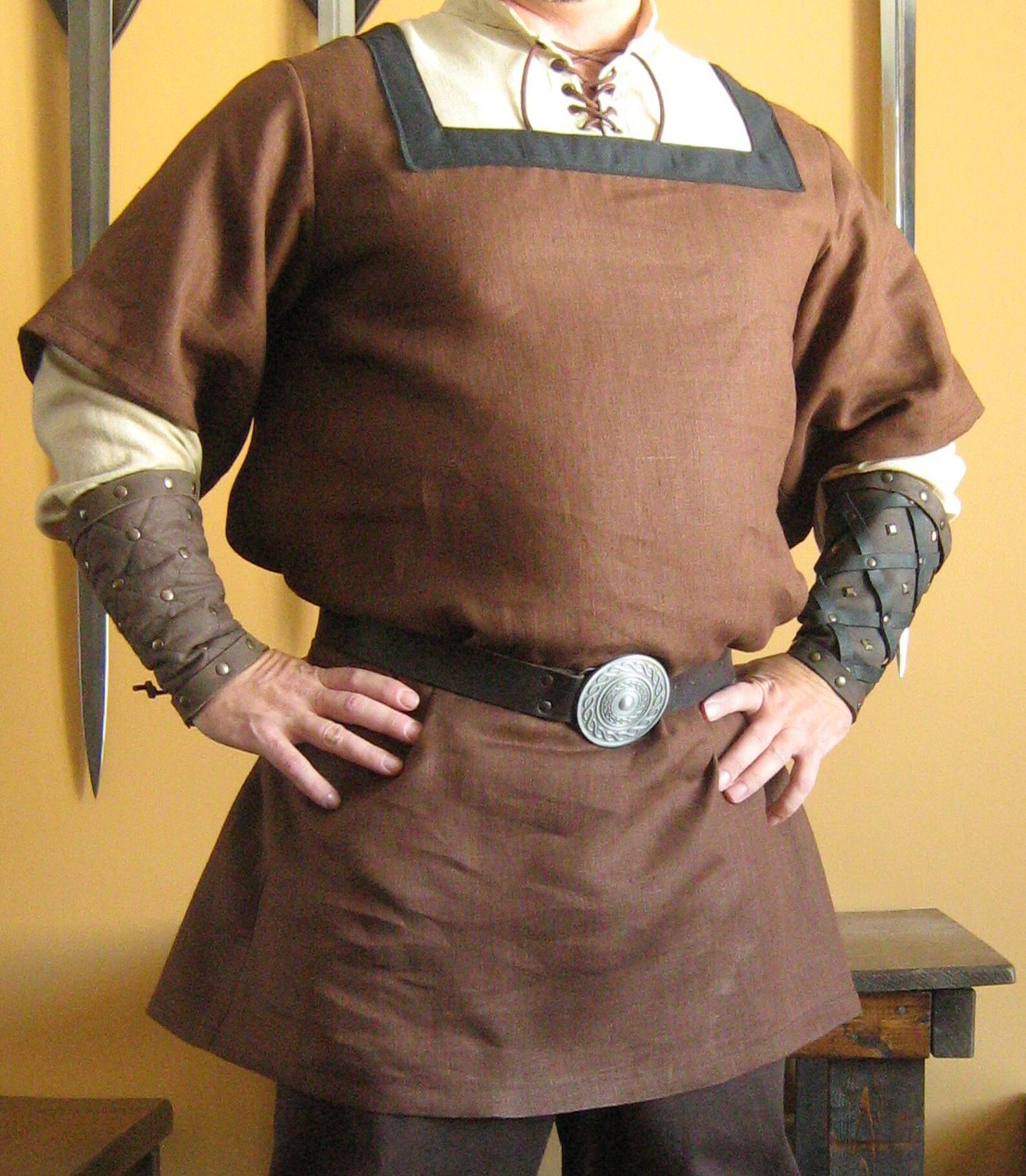 Medieval Celtic Viking Norman Shirt Mid-arms Sleeves With - Etsy