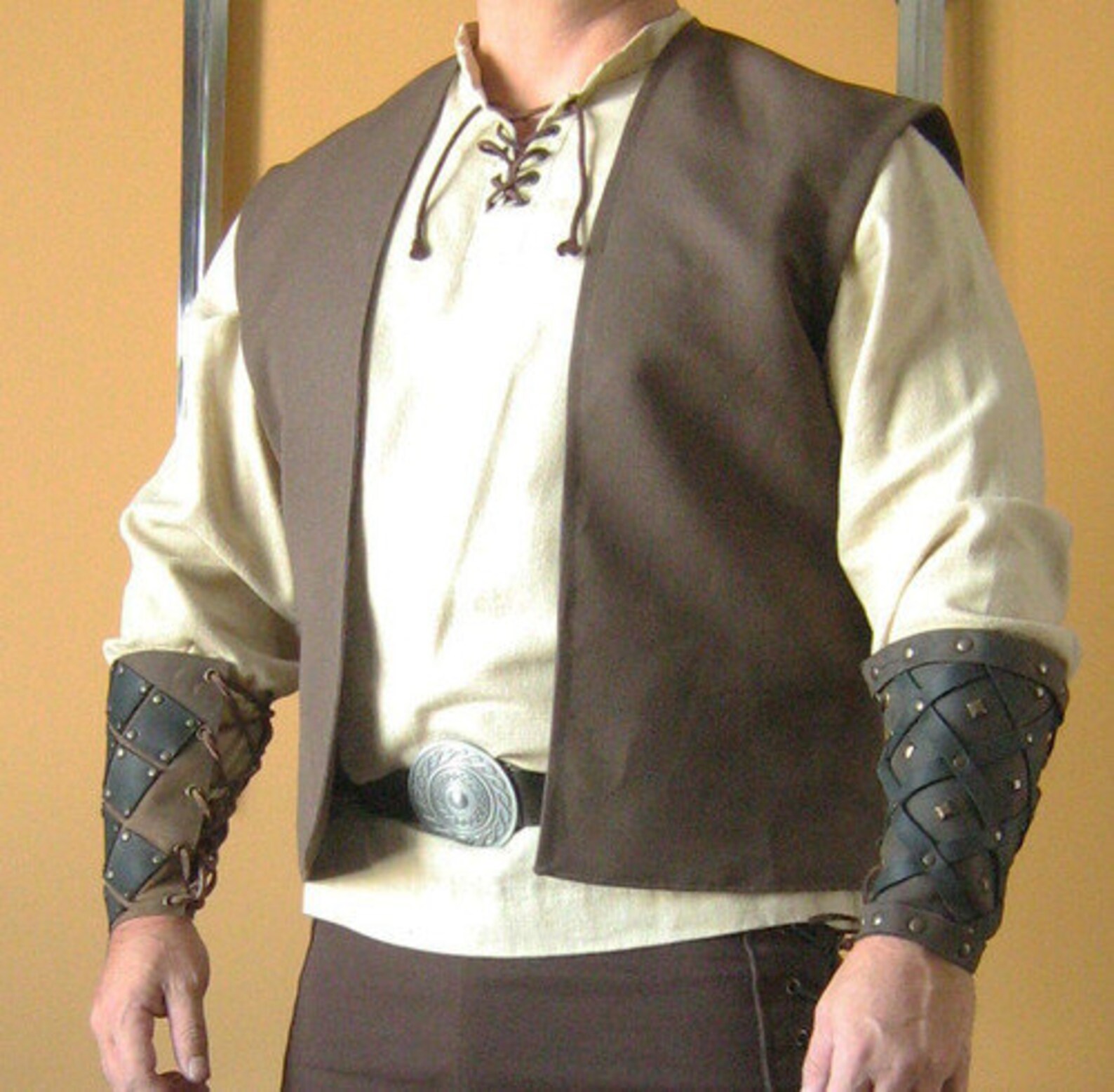 Medieval Celtic Peasant Merchant Sleeveless Short Coat Jacket | Etsy