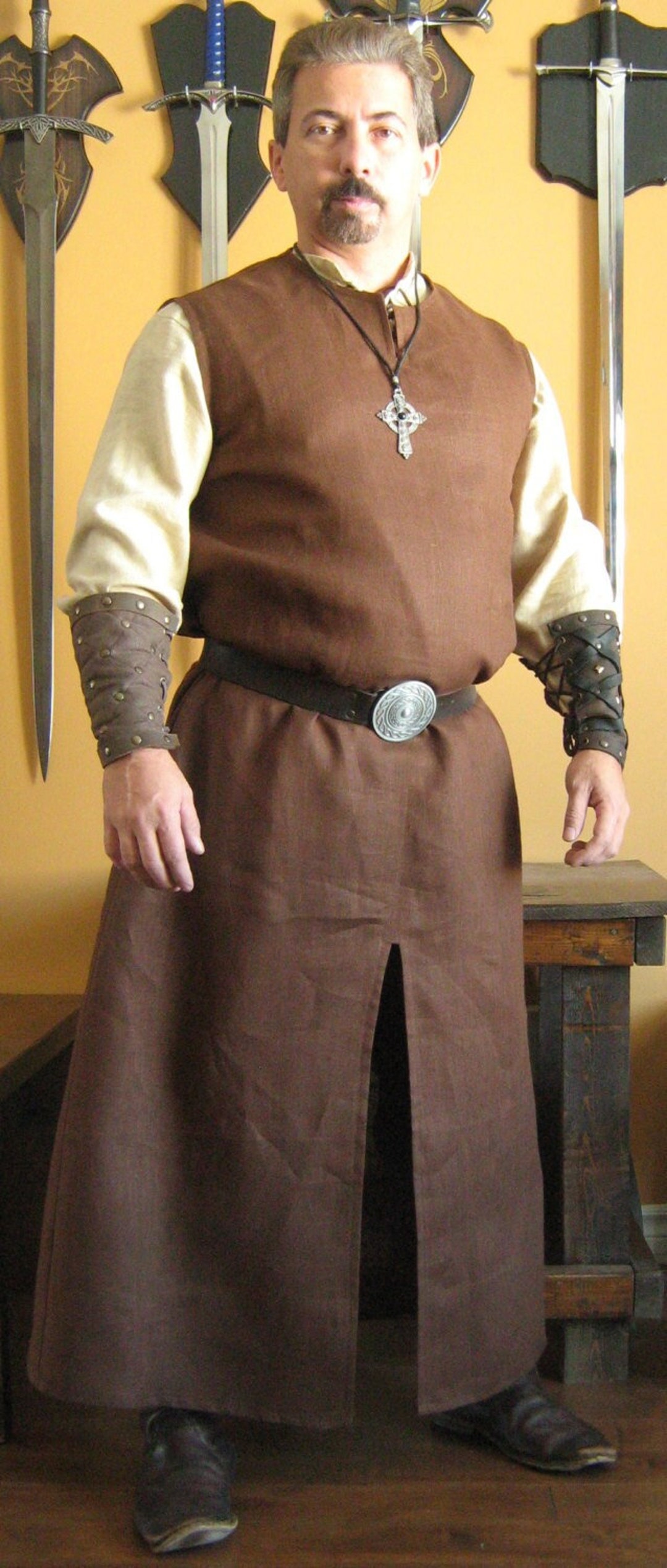 Medieval Celtic Viking Monk Wizard Robe Sleeveless - Etsy