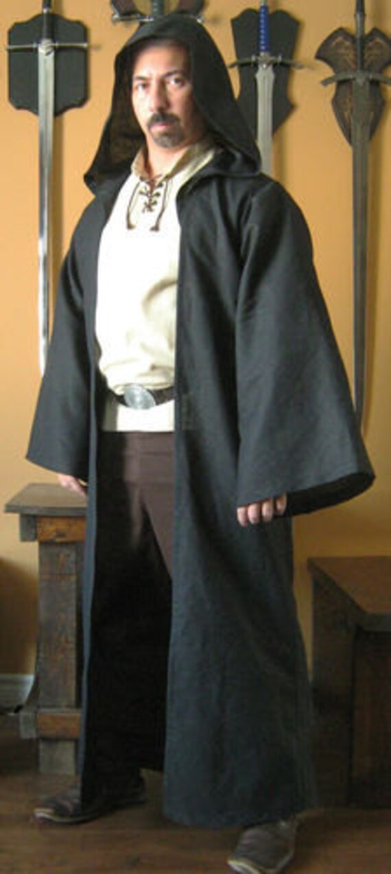 Medieval Celtic Wizard Hooded Coat With Long Sleeves | Etsy