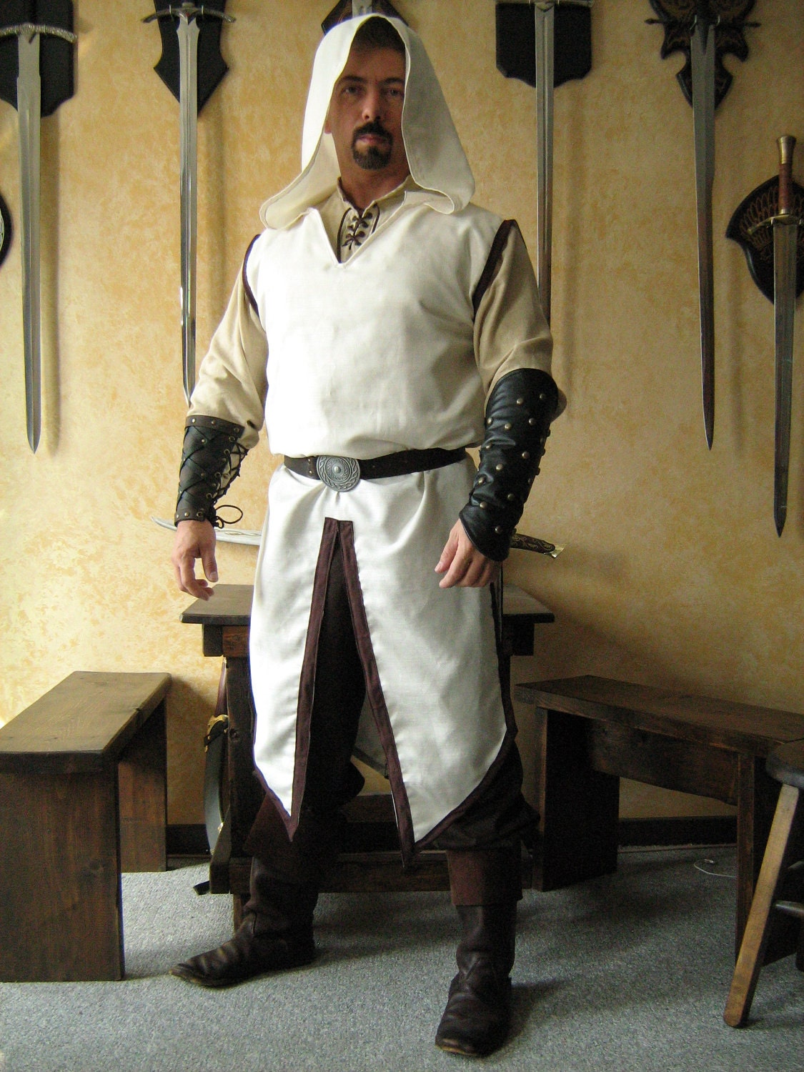 Medieval Celtic Viking Wizard Assassin Hooded Surcoat | Etsy