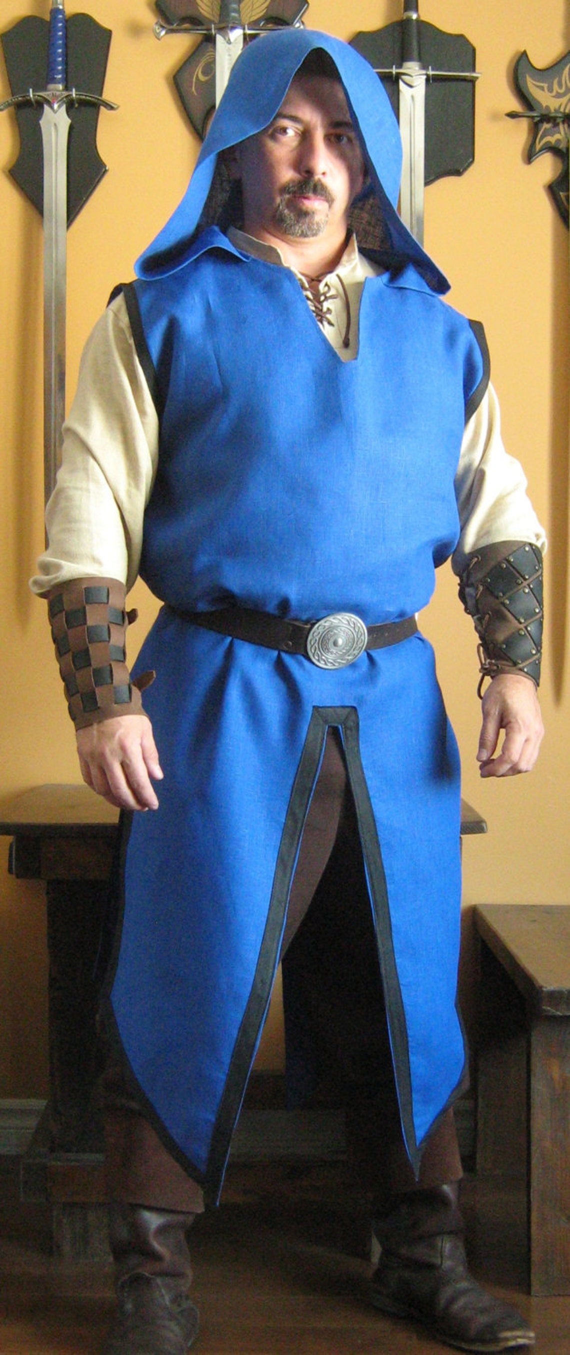 Medieval Celtic Viking Wizard Assassin Hooded Surcoat - Etsy